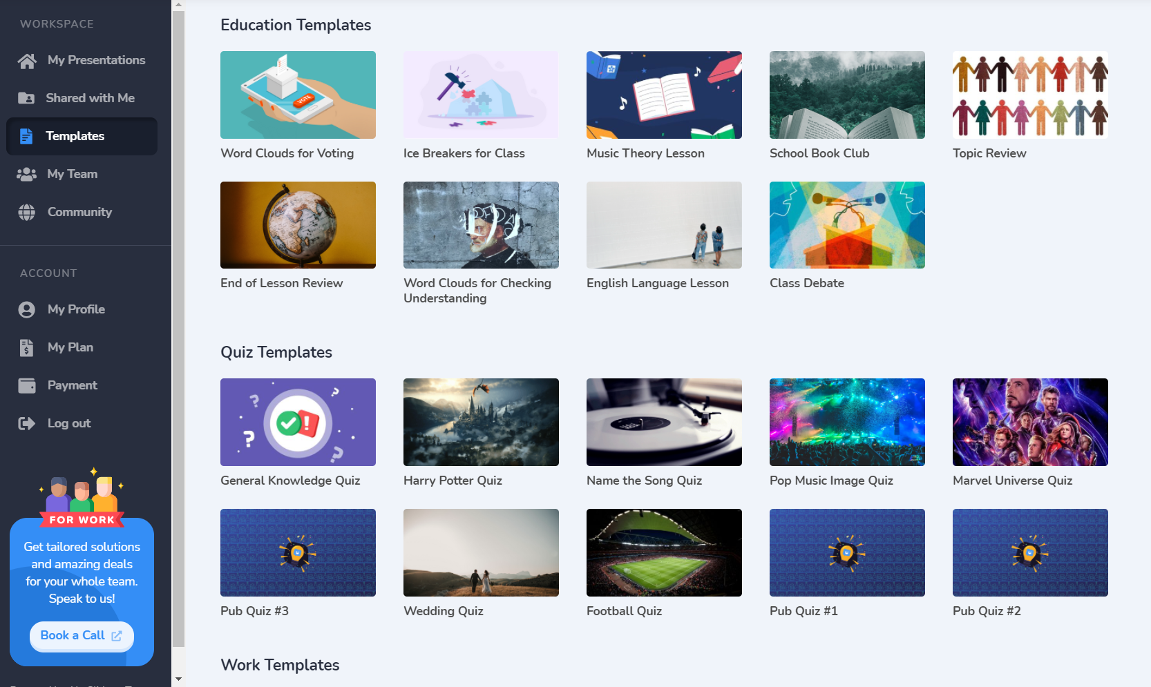 AhaSlides Template Library
